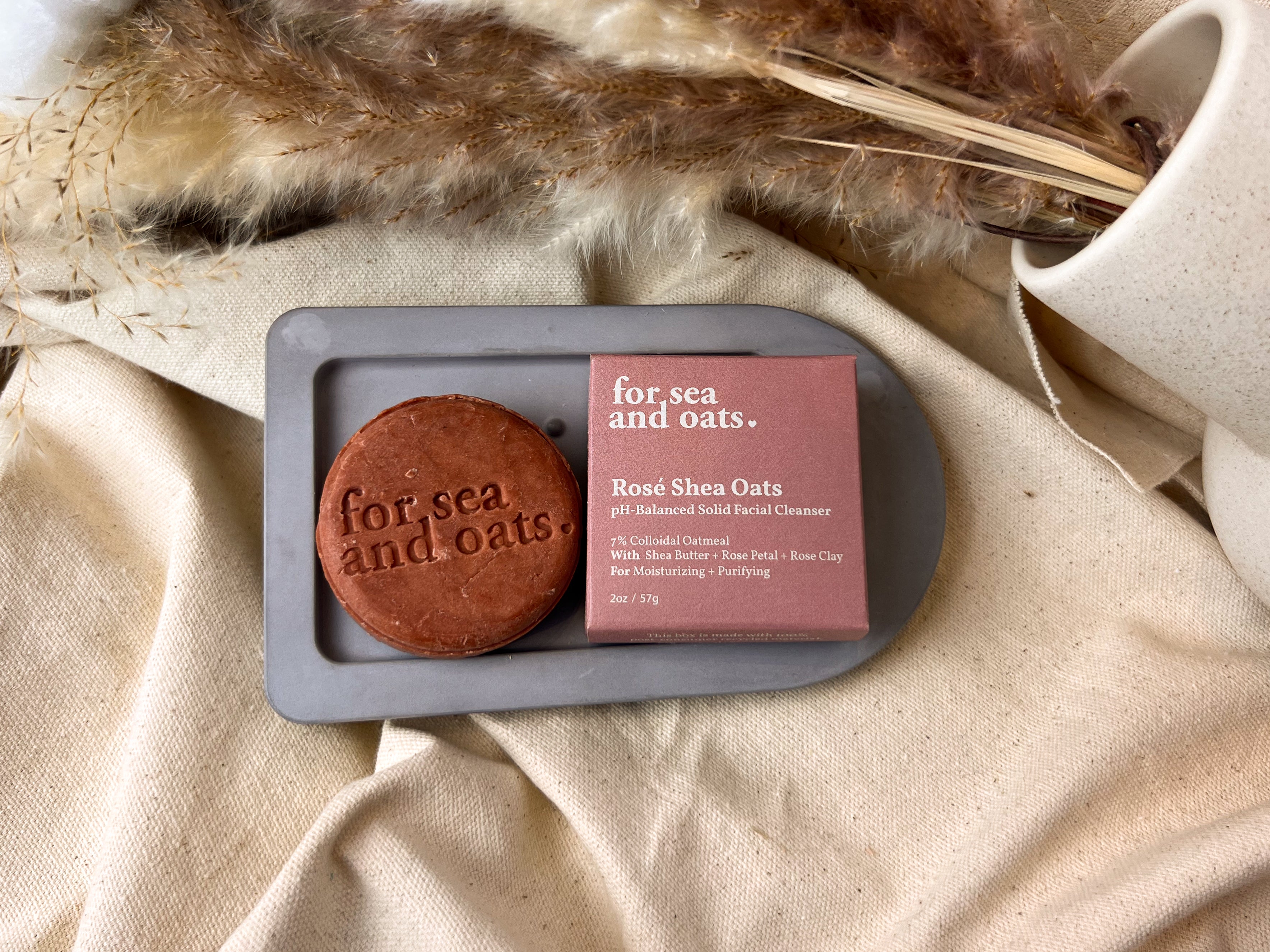 Rosé Shea Oats pH-Balanced Solid Facial Cleanser | For Sea and Oats ...